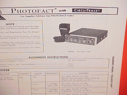 1976 TEABERRY CB RADIO SERVICE SHOP MANUAL MODEL "STALKER ONE" 23 ...
