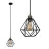 Industrial Ceiling Light Fitting Suspended Pendant Glass Shade LED ...