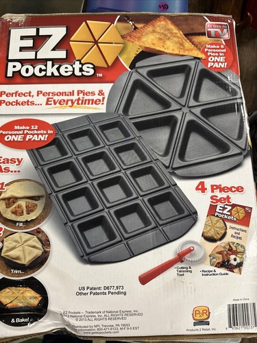 EZ Pockets 4-Piece Non-Stick Baking Kit With Cutting Tool & Recipe book ...