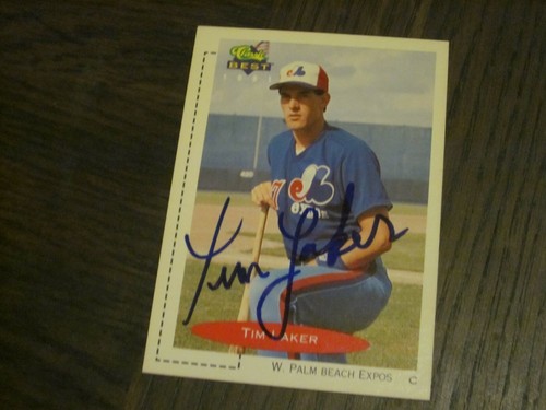 TIM LAKER SIGNED AUTOGRAPHED 1991 CLASSIC BEST MINOR LG CARD-W PALM ...