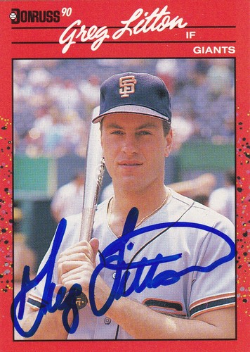 GREG LITTON SAN FRANCISCO GIANTS SIGNED CARD SEATTLE MARINERS BOSTON ...