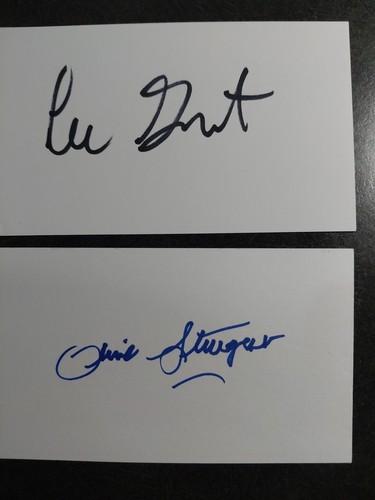 OLIVE STURGESS & LEE GRANT HAND SIGNED 3X5 CARD 'S -2 FAMOUS ACTRESS ...