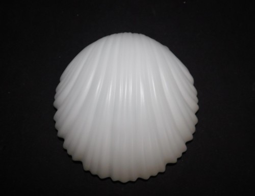 VINTAGE FROSTED LARGE CLAM SHELL LIGHT FIXTURE SHADE #1 | eBay