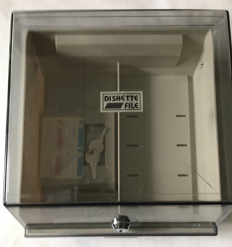 NIB 3.5" Diskette Locking Storage Box 100 Diskette Capacity With ...