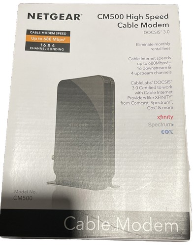 NETGEAR CM500 High Speed Cable Modem, DOCSIS 3.0 Xfinity, Cox, Spectrum ...