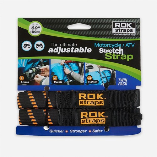 ROK Stretch Strap Adjustable Luggage strap 450mm - 1500mm Twin Pack Ref ...