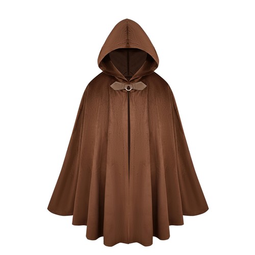 Hooded Green Cloak Medieval Velvet Cape with Hood Men Women Capelet for ...