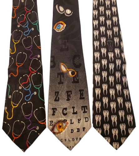 Medical Doctor Ties #68A - Lot of 3 Novelty Neckties NWT Dentist Eye Dr ...