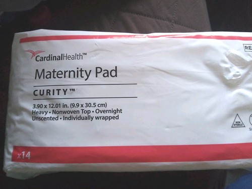3 pks = 42 New Cardinal Health Maternity Pads Curity 14 Count 3.90 x 12 ...