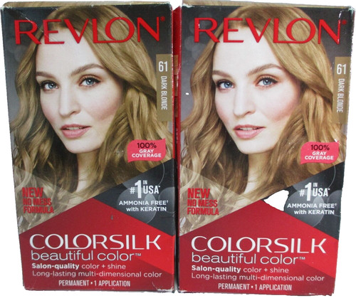 LOT OF 2 Revlon Colorsilk Permanent Hair Color 61 Dark Blonde ...