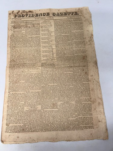 Providence Gazette July 24, 1820 Vol LVI No. 2980 (Vol 1 No.59 ...