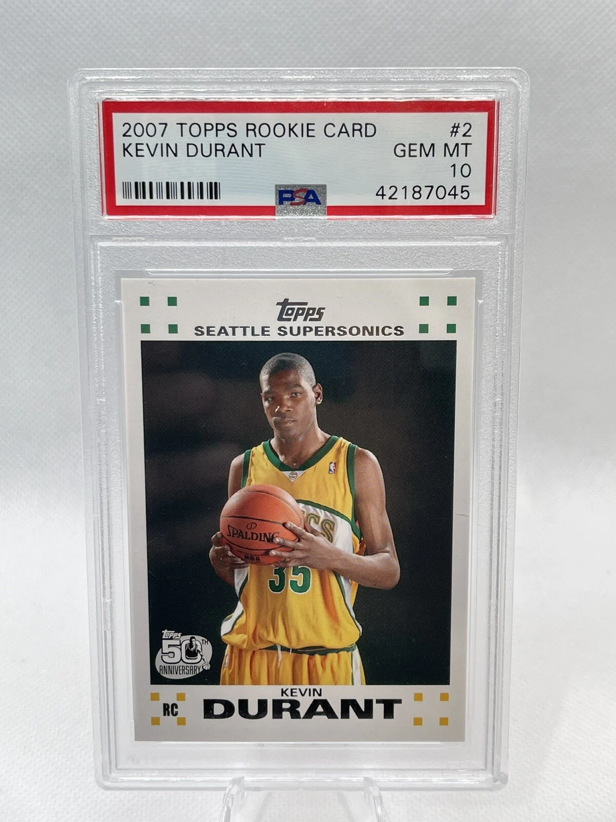 Kevin Durant 2007 Topps #2 Factory Set (White) PSA 10 Price Guide ...