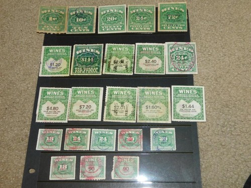 US WINE STAMPS, USED, LOT# W1 | eBay