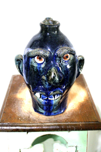 billy joe craven pig bank face jug pottery, folk art, pottery 8''x5 ...