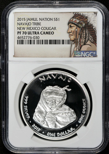 1 oz Silver 2015 Jamul Navajo Tribe NGC PF 70 Ultra Cameo New Mexico ...