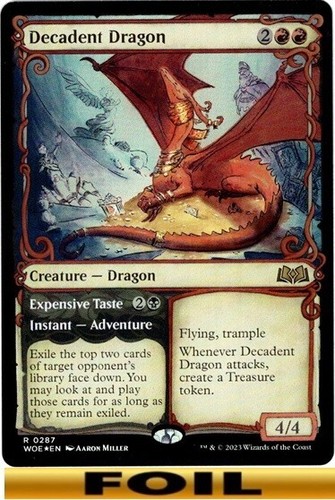 1x - Decadent Dragon - FOIL SHOWCASE - Wilds of Eldraine - NM MTG | eBay