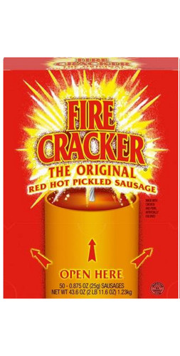 Penrose Pickled Sausage Firecracker RED HOT FLAVOR 0.875 Oz.50 CT Box ...