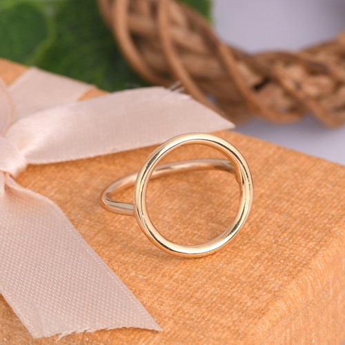 18K Gold Plated Open Circle ring Perfect Gift For Girlfriend Big Circle ...