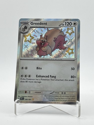 Greedent - 206/091 - Pokemon Paldean Fates Shiny Rare Card NM | eBay