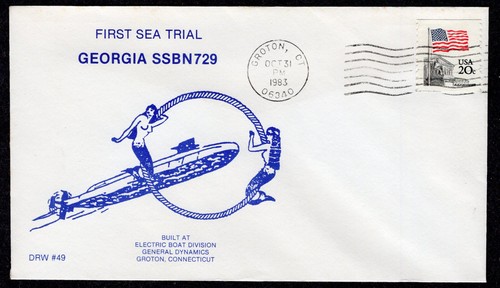 1983 USS Georgia (SSBN-729) First Sea Trials Halloween Groton CT NZ705 ...