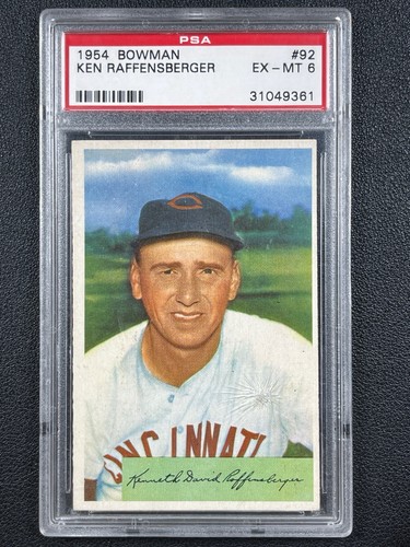 KEN RAFFENSBERGER PSA 6 1954 BOWMAN BASEBALL #92 VINTAGE *READ* | eBay