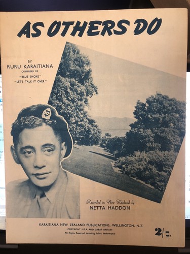 undated New Zealand sheet music As Others Do by RURU KARAITANA | eBay