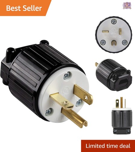 ENERLITES NEMA 6-20P Straight Blade Replacement Plug Connector Male ...