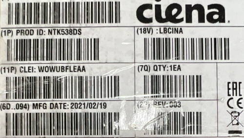 OPEN BOX CIENA NTK538DS WOWUBFLEAA WLAI MOTR W/OPS 4*QSFP28 CIRCUIT ...