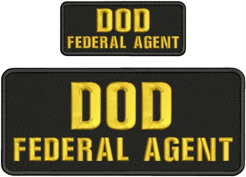 DOD FEDERAL AGENT EMBROIDERY PATCH 4X10 AND 2X5 HOOK ON BACK GOLD ON ...