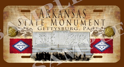 Arkansas State Monument Gettysburg, Pa Civil War Themed vehicle license ...