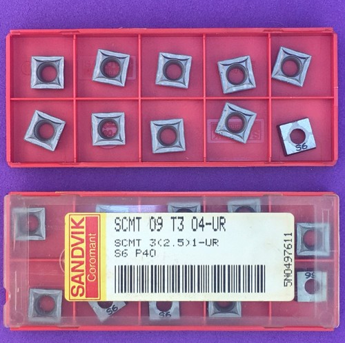 10pc SANDVIK SCMT 09T304-UR SCMT3(2.5)1-UR Carbide Inserts S6🎯Machinist | eBay