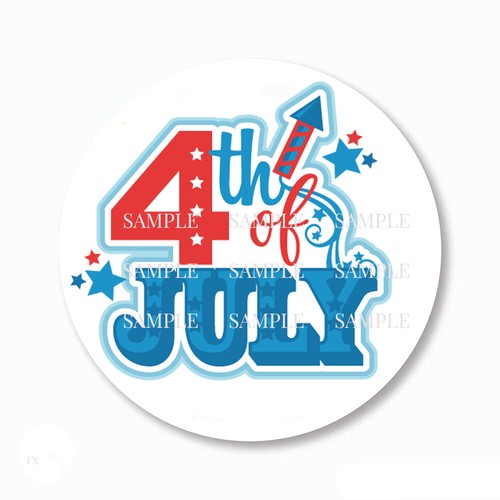 30 USA 4th of July Rocket Fireworks Labels Stickers 1.5" Envelope Seals ...