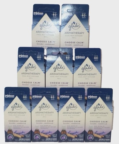 9 GLADE Aromatherapy Cool Mist Diffuser REFILL CHOOSE CALM LAVENDER ...
