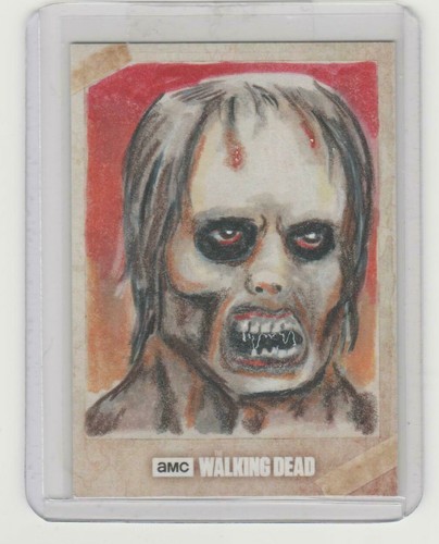 WALKING DEAD SEASON 7 WALKER SKETCH CARD BY ARTIST CHAD SCHERES (#2) 1/ ...