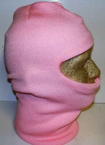Light Pastel Pink 1 One Hole Knit Face Mask Stocking Cap Kids Girls | eBay