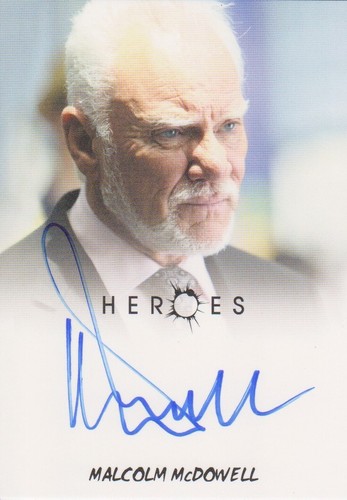 2010 HEROES ARCHIVES MALCOLM McDOWELL AS DANIEL LINDERMAN AUTOGRAPH ...