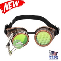 SteamPunk Cosplay Machinist Forgeman Glasses Green Lens NEW UNUSED | eBay