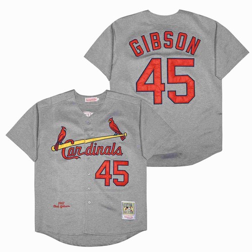 #45 Bob Gibson Jersey Old Classic Style Gray Shirts Uniform | eBay