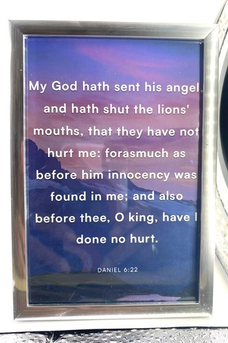 “Daniel 6:22” Prayer Of Affirmation; Silver Frame, Size 4” x 6”. | eBay