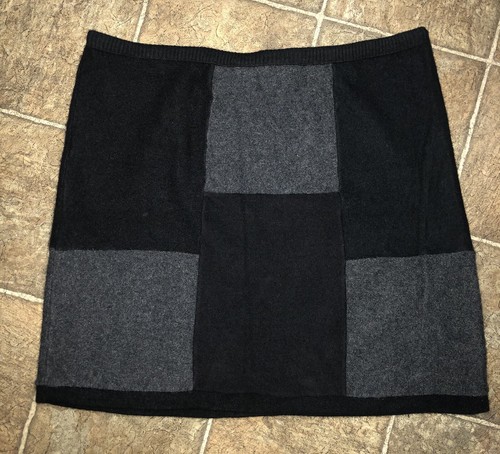 EKO LOGIC Recycled Cashmere Skirt Mini Pull On Knit Patchwork XL ...