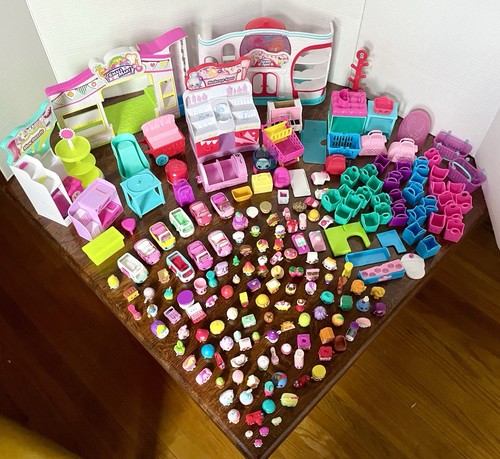 Shopkins Lot Large 100 + Figures Various Seasons, Playsets, Baskets ...