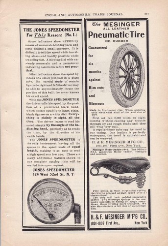1906 Jones Speedometer / Messinger Pneumatic Tire Co Ad / Great Art | eBay