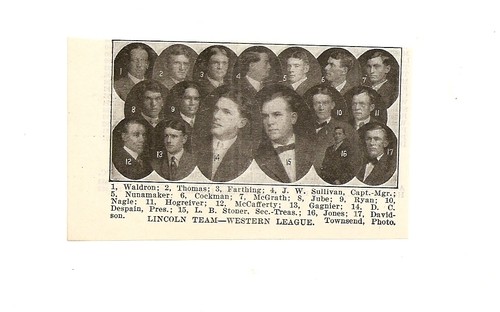 Lincoln Railsplitters 1909 Team Picture Les Nunamaker Frank Jude | eBay