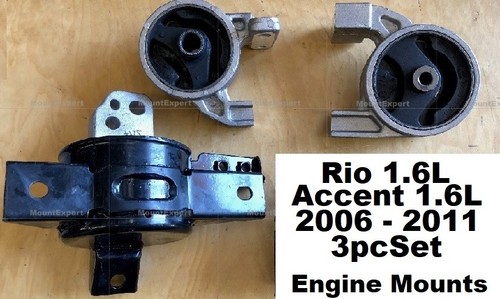 3pcSet Motor Mounts fit 1.6L 2006 - 2011 Kia Rio HYUNDAI ACCENT Engine ...