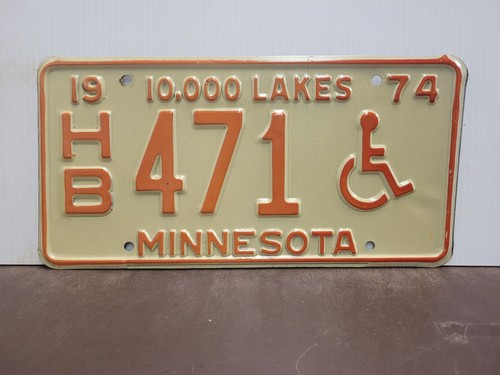1974 Minnesota HANDICAP License Plate Tag Original | eBay