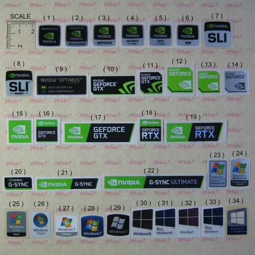 NVIDIA GEFORCE RTX GTX QUADRO SLI NVS CUDA ION G-SYNC STICKER + OS ...