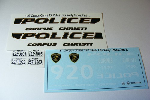 Corpus Christi TX Police 1/27 Water Slide Decal Set For Welly Tahoe | eBay