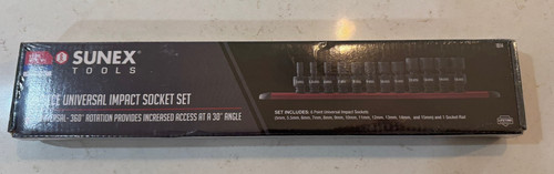 Sunex Tool 1814 12 Piece 1/4" Drive Universal Swivel Socket Set 5-15MM ...