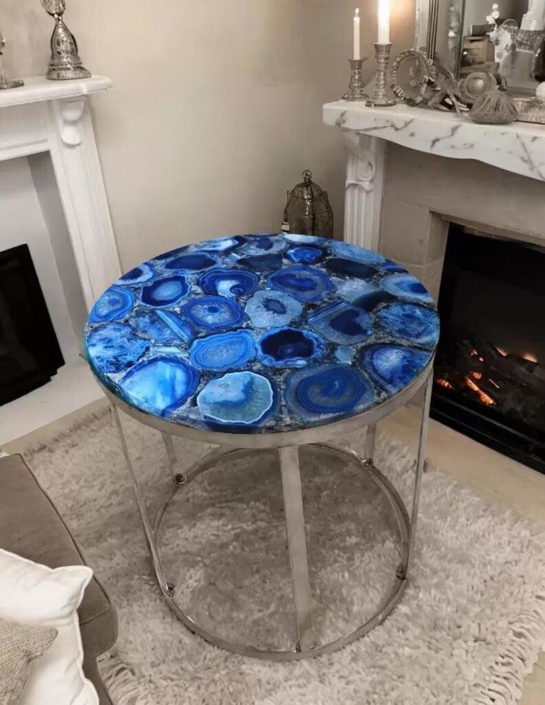 Centros De Mesa Redondos Azules