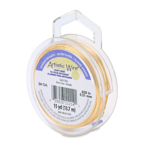 24 Gauge Gold Color Artistic Wire Tarnish Resistant Silver Plated Wire ...